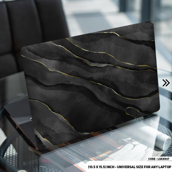 Black Marble Texture Laptop Skin & Laptop Sticker Waterproof Removable ...