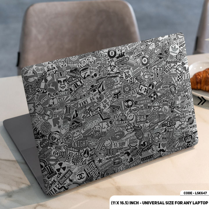 Sticker Bombing B/W Laptop Skin & Laptop Sticker Waterproof Removable ...