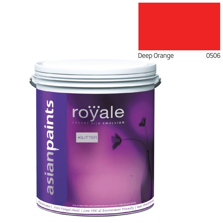 Asian Paints Royale Luxury Silk Emulsion Glitter (Silver) - Deep Orange ...