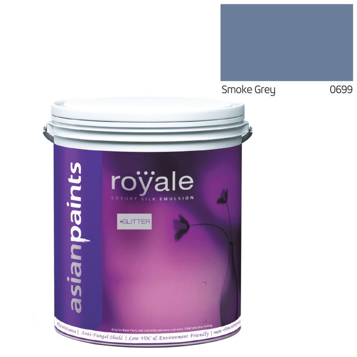 Asian Paints Royale Luxury Silk Emulsion Glitter (Gold) - Smoke Grey ...
