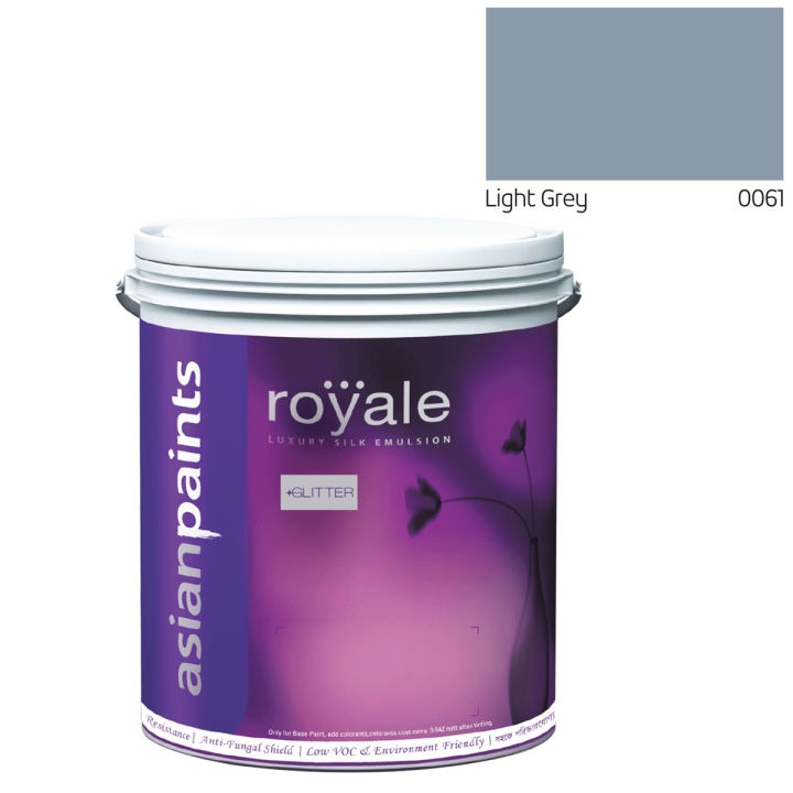 Asian Paints Royale Luxury Silk Emulsion Glitter (Gold) - Light Grey ...