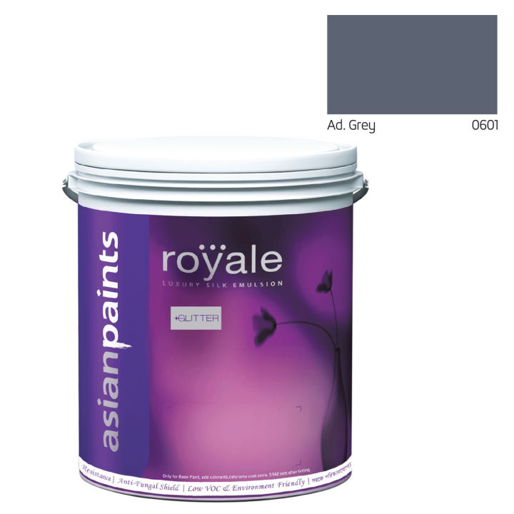 Asian Paints Royale Luxury Silk Emulsion Glitter (Silver) - Ad. Grey ...