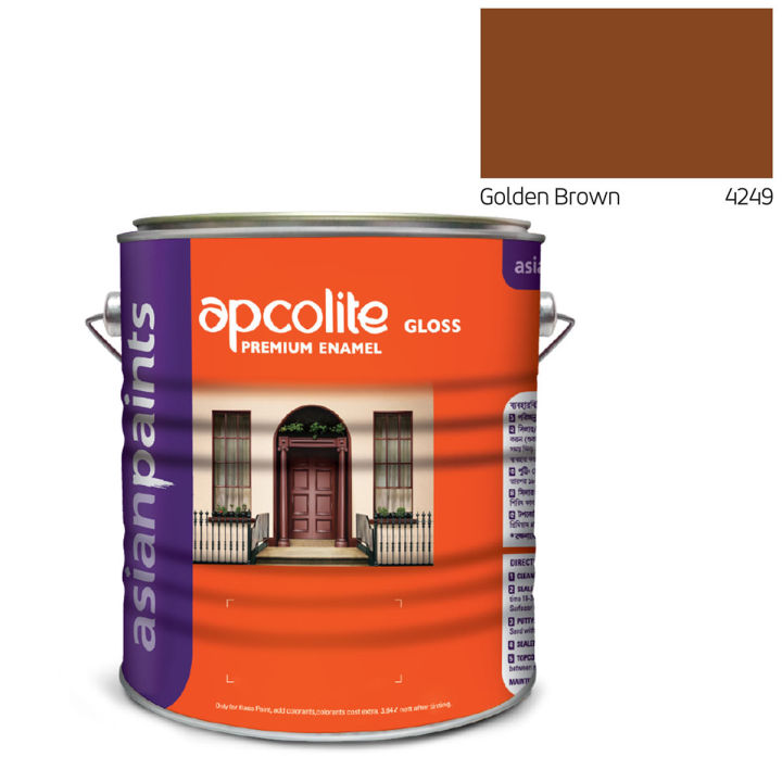 Apcolite Premium Gloss Paint - Golden Brown - 4L | Daraz.com.bd