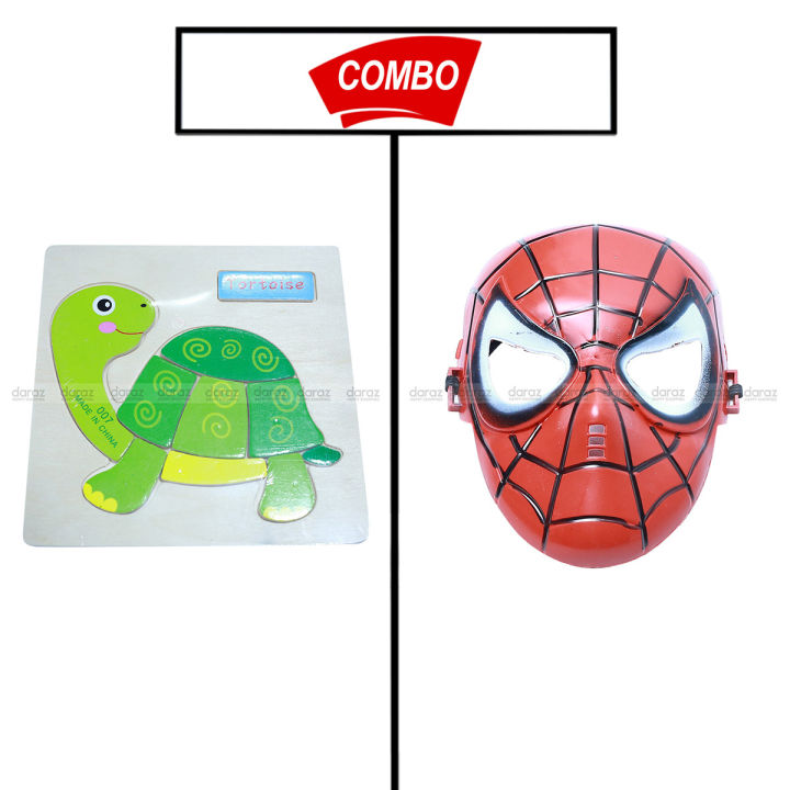 BABY TORTOISE PUZZLE GAME & SPIDER MAN COSTUME MASK COMBO | Daraz.com.bd