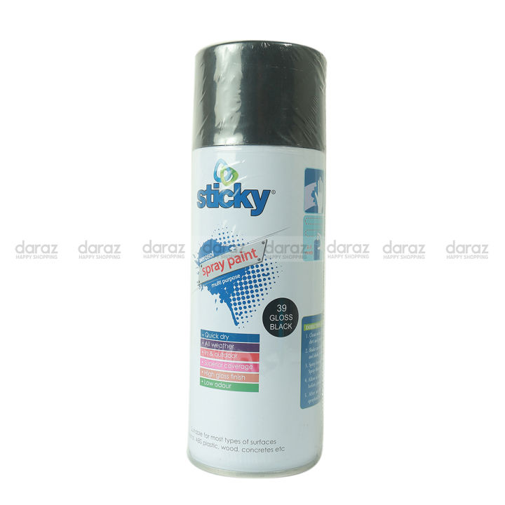 Sticky Spray Paint-Gloss Black Code-39 | Daraz.com.bd