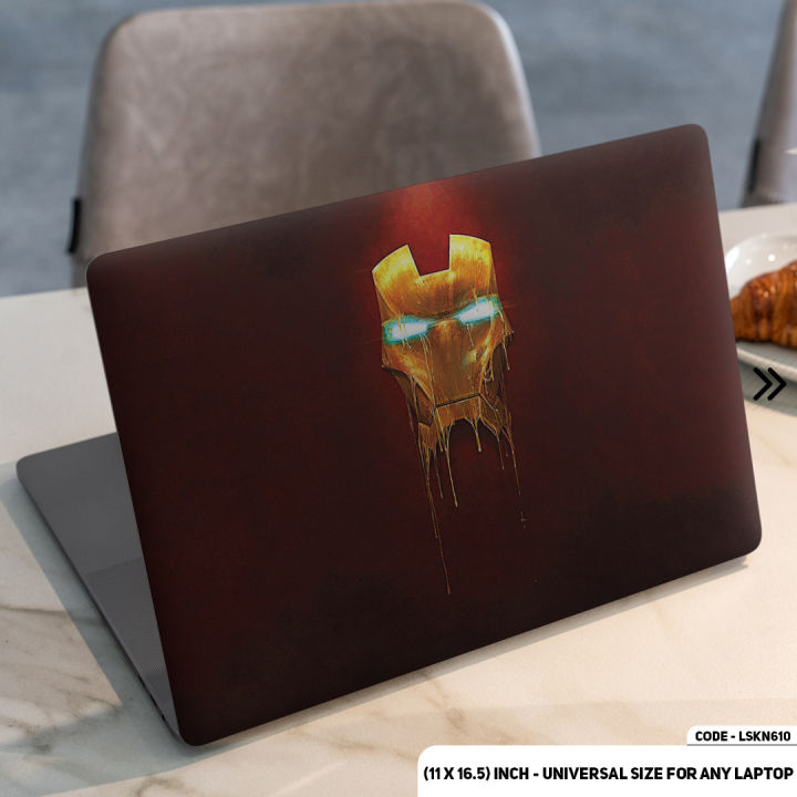Red Background Of Iron Man Laptop Skin Stickers Vinyl Waterproof ...