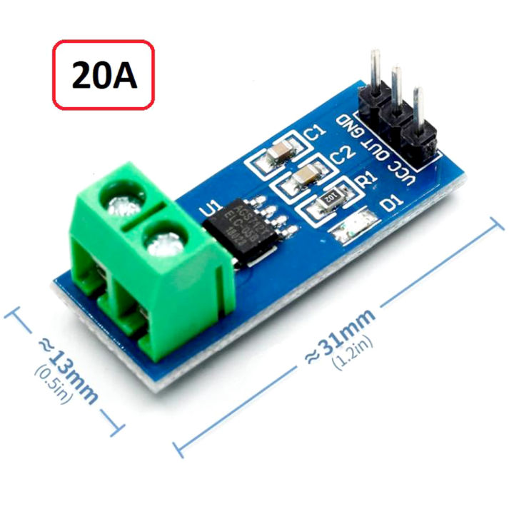 ACS712 20Amp AC DC hall affect current sensor module for Arduino ...