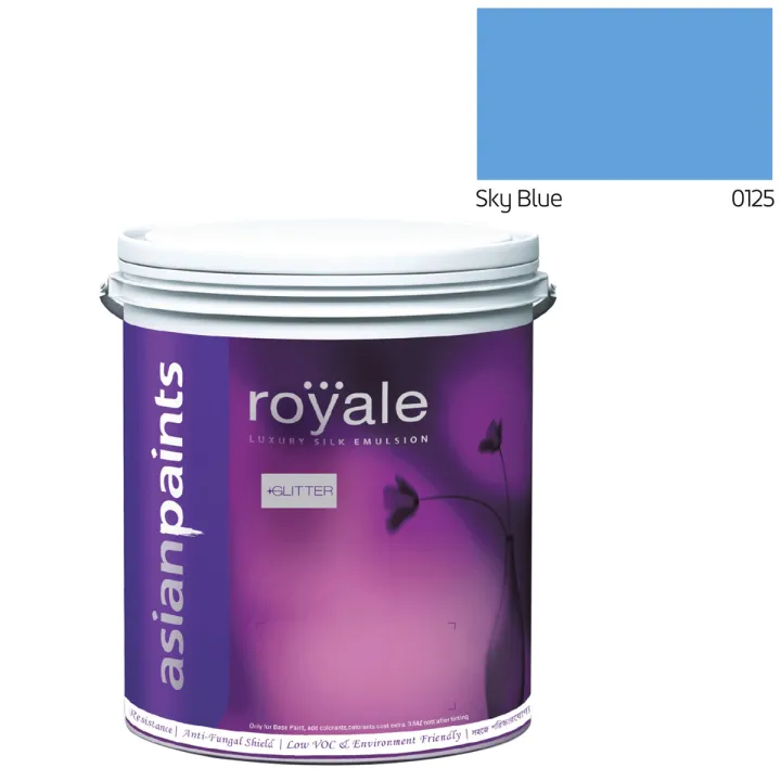 Asian Paints Royale Luxury Silk Emulsion Glitter (Gold) - Sky Blue ...
