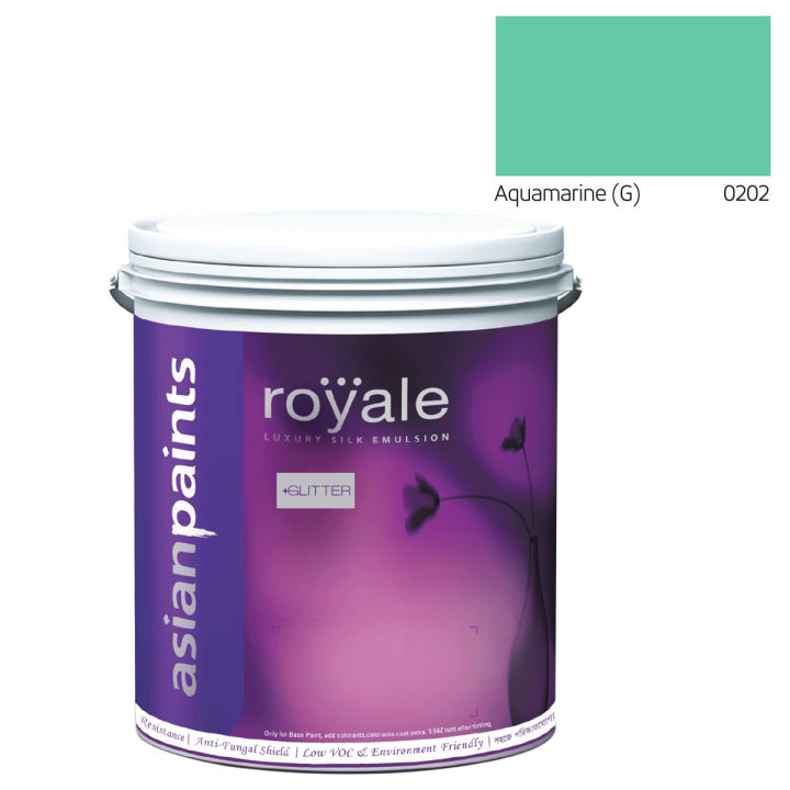 Asian Paints Royale Luxury Silk Emulsion Glitter (Gold) - Aquamarine (G ...