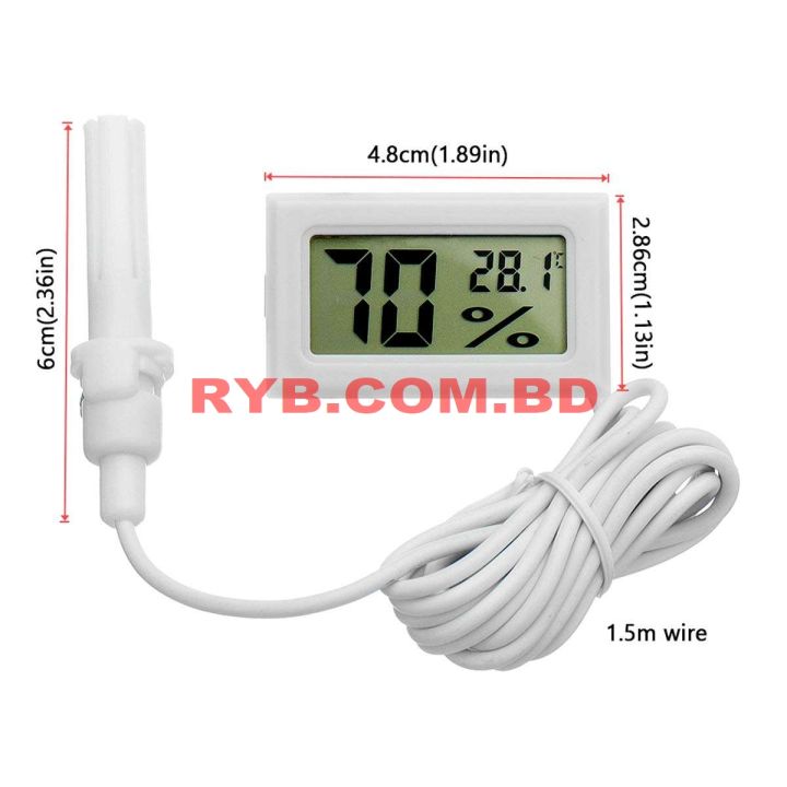 Mini lcd digital thermometer hydrometer temperature humidity meter ...