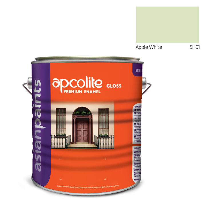 Apcolite Premium Gloss Paint - Apple White - 4L | Daraz.com.bd