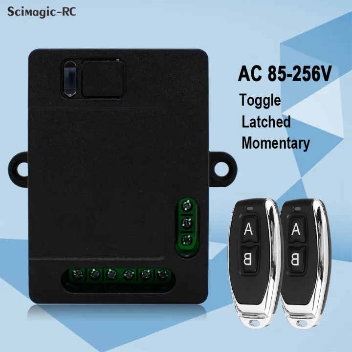 AC 85-256V Garage Gate Door 433MHz Remote Control Switch 2 Relay With ...
