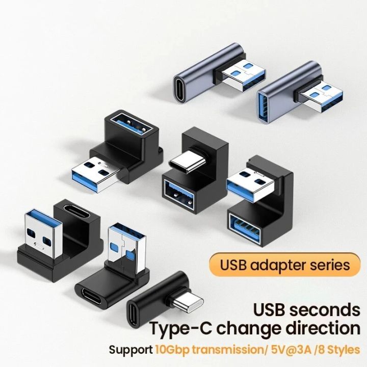 3A USB3.1 Adapter Type C To C A 10gpbs Data Transmission Charging 90/ ...