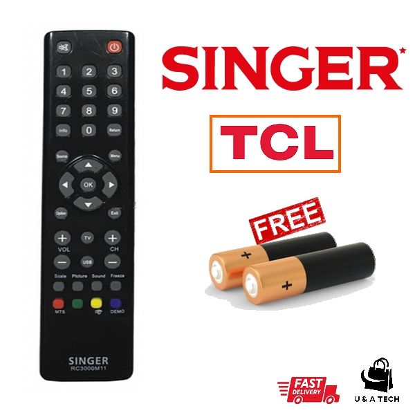 Singer TCL LED/LCD TV Remote Controller RC3000M11 & Free Batteries ...