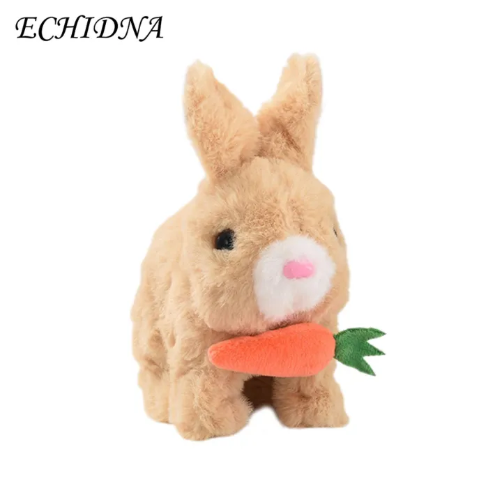Electric Rabbit Toy Interactive Walking Bunny Toy with Carrot Realistic ...