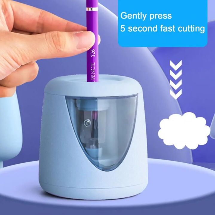 1 Set Electric Pencil Sharpener With Cutter USB Rechargeable Battery ...