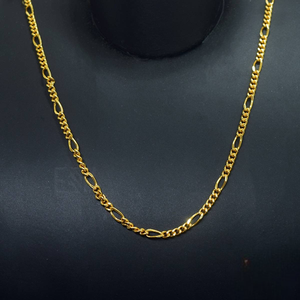 BOOM 22K Gold plated 18/24 Inch Rich Look 3.5MM Five Step Lara chain ...