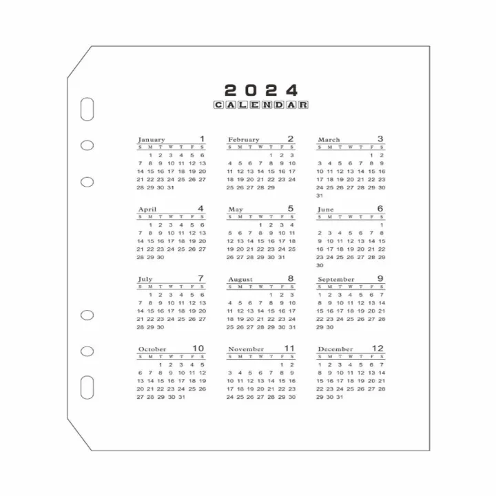 2024 Calendar Transparent Bookmarks Monthly Planner Pads Dividers ...