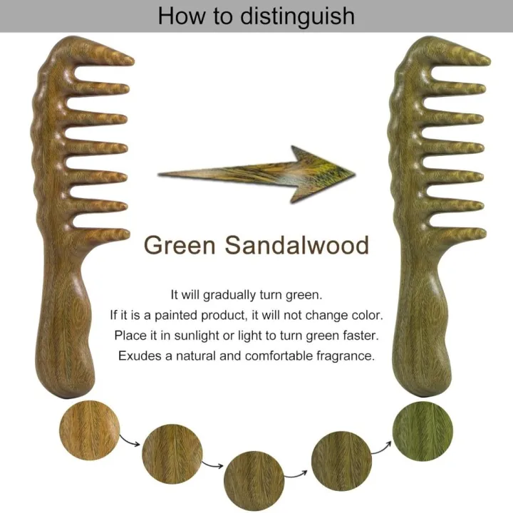 Hot Thicken Wooden Wide Tooth Comb Large Natural Sandalwood Hair Combs ...