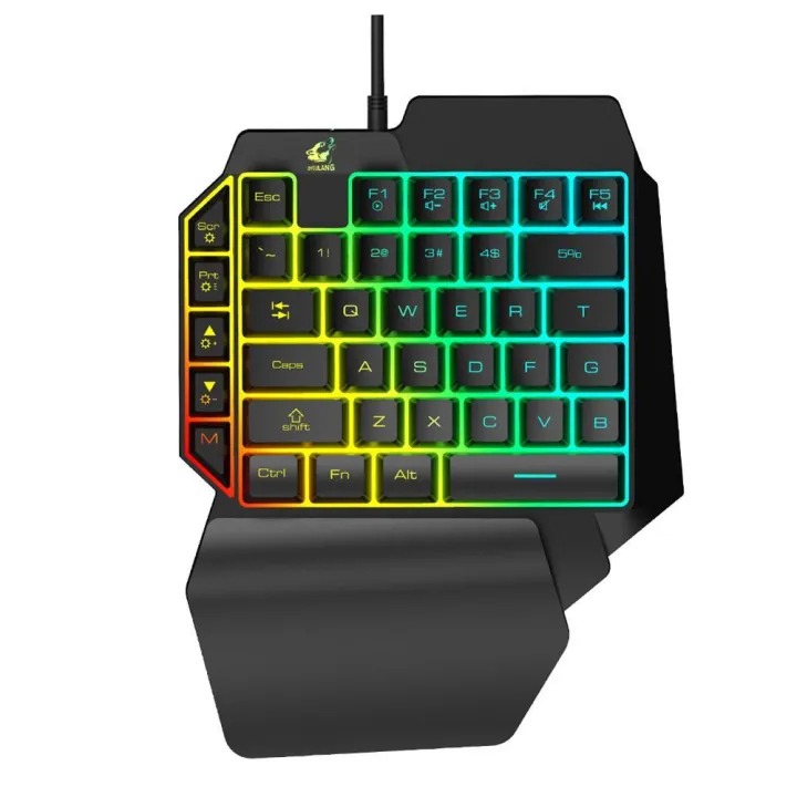 USB Wired One-Handed Gaming Keyboard Gorgeous Backlight 39 Keys Mini ...
