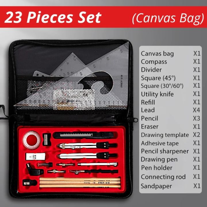 Professional Geometry Drawing Compass Sets with Eraser Ruler Pencil for ...