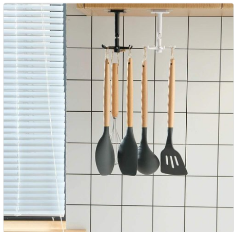 Wall Mounted 360° Rotating Coat Hanger Kitchen Gadgets Accessories Bath ...