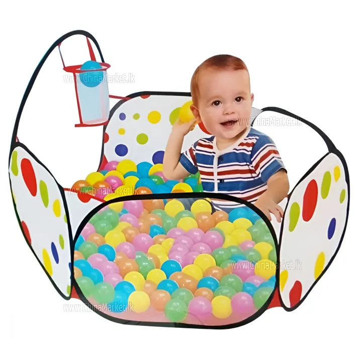 Basketball Pool Pit with 35 Balls Foldable Hexagonal Shape Kids Play ...