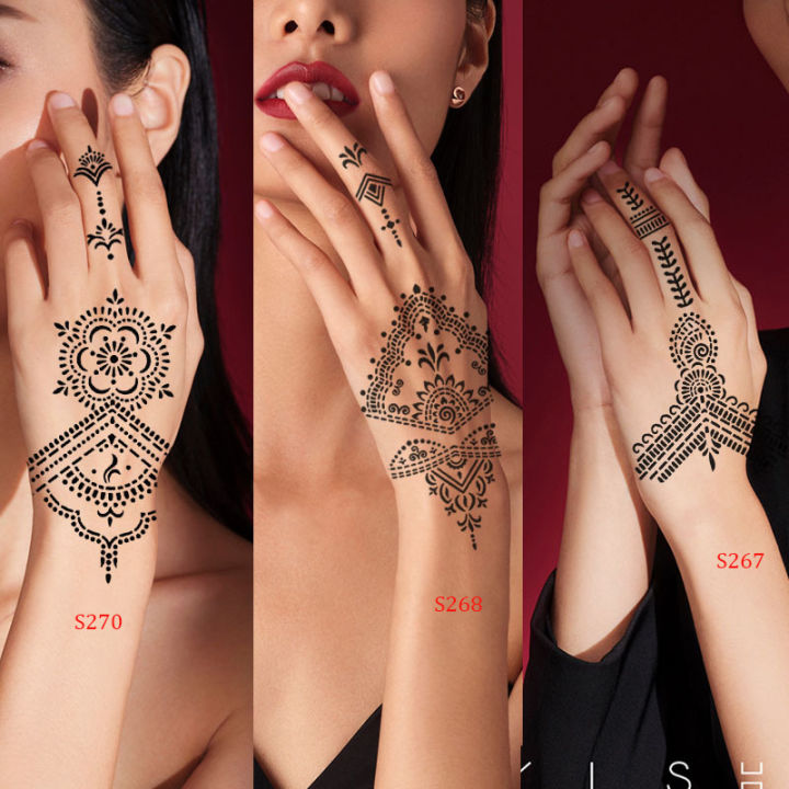 37 Designs Black Henna Lace Temporary Tattoos Sticker Women BSales ...