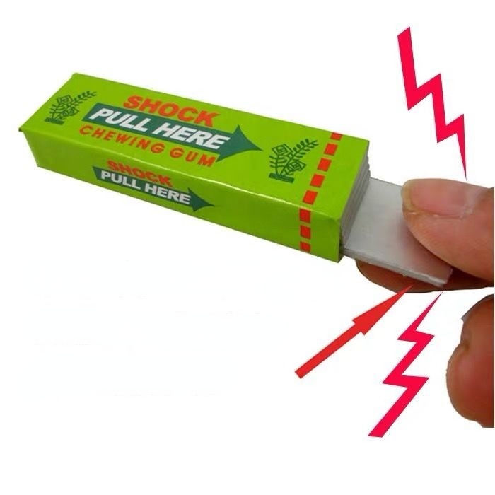 A3 Electric Shock Joke Chewing Gum Pull Shocking Toy Gadget Prank Trick ...