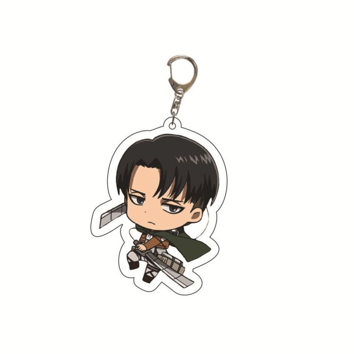 Cartoon Anime Attack on Titan Levi Ackerman Eren Jaeger Key Chain ...