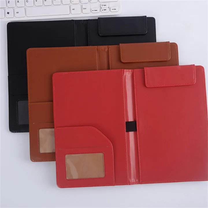 Clip Design File Clipboard Secure PU Leather A5 Size File Folder ...