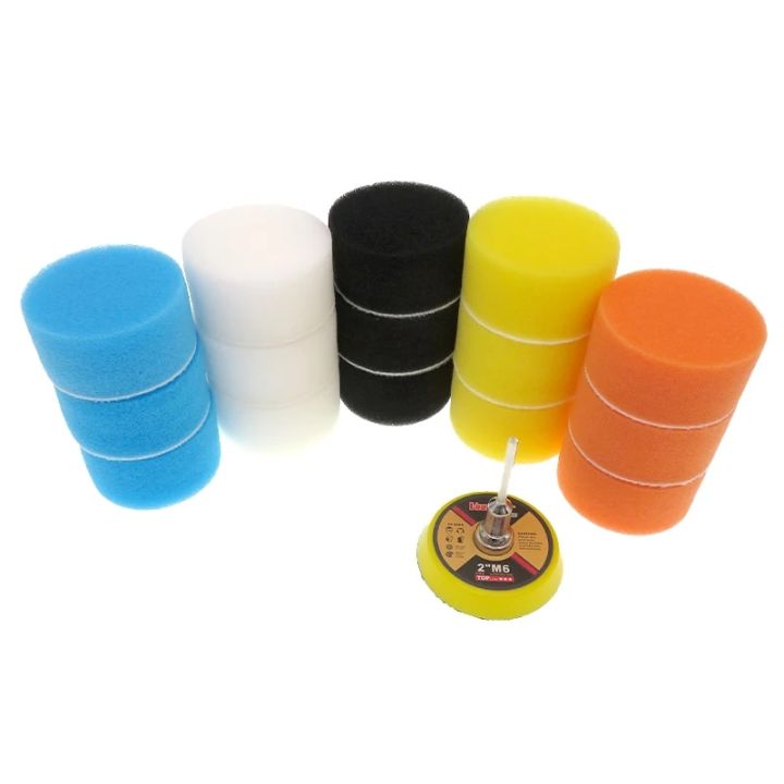 16Pcs 2 Inch Buffing Polishing Pad Kit Car Sponge Drill Adapter Grip ...