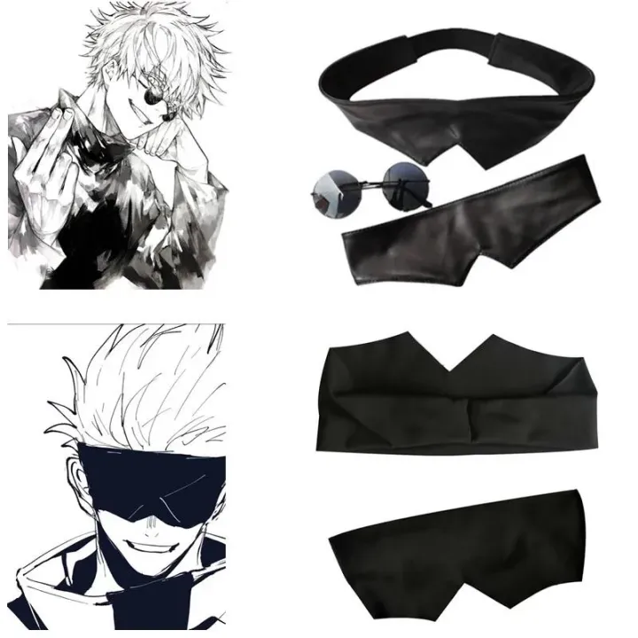 Anime JJK Gojo Satoru Headband Cosplay Accessories Eye Mask Glasses ...