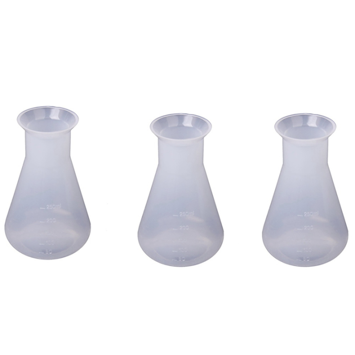 Spreeshop 3X Plastic Transparent Laboratory Chemical Flasks Container ...
