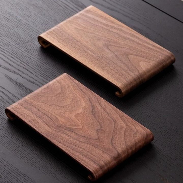 Decorative Plate Rectangular Walnut Tea Tray Black Walnut Sturdy Coffee ...