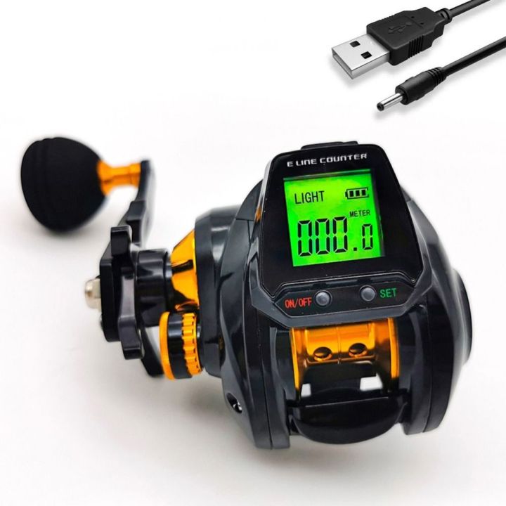 Saltwater Hook Reminder Digital Fishing Baitcasting Reel Large Display ...