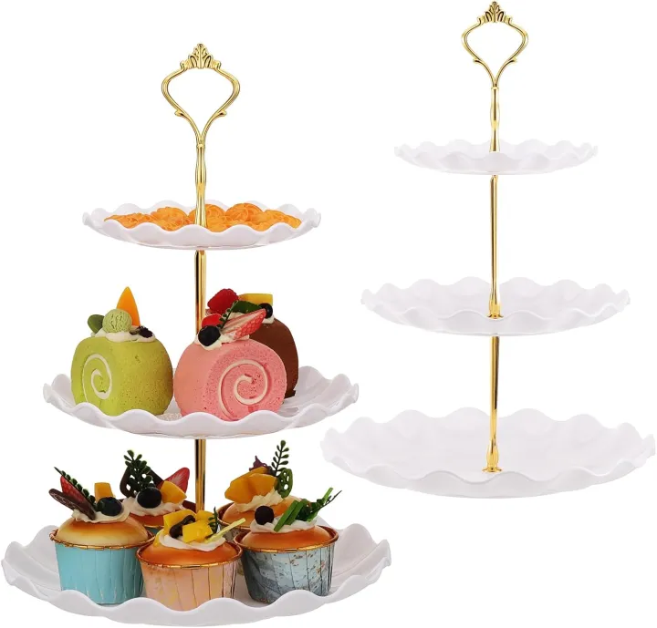 3 Layer Cake Stand Fruit Plate Tray Display Birthday Party Dessert ...