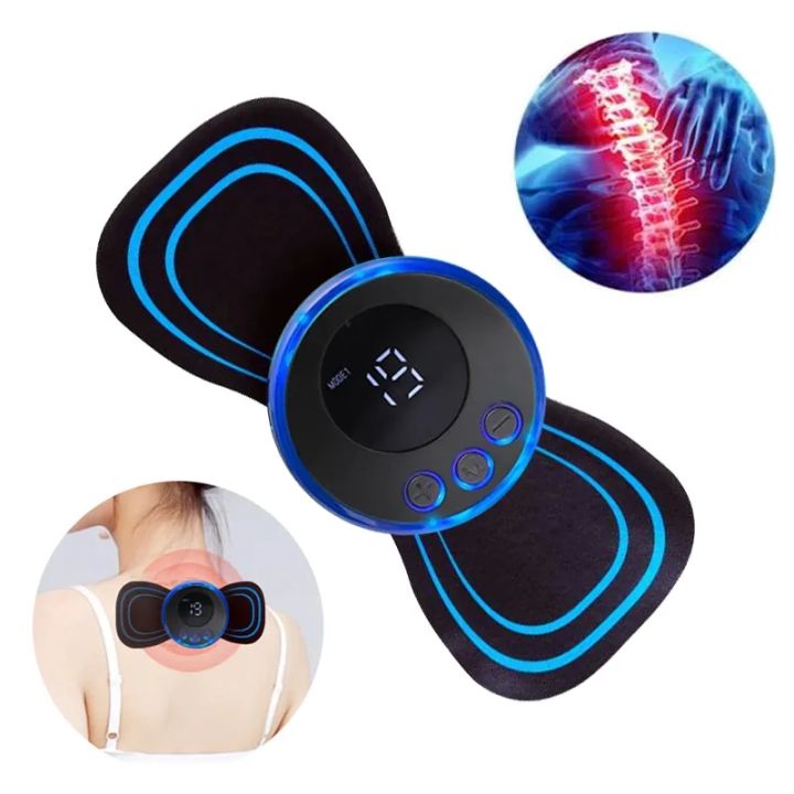 Portable Mini Electric Neck Massager Spine Massage Patch Pain Relief ...