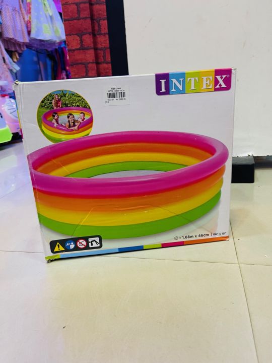 Intex Swimming pool inflatable rubber Kids play 3 layers colorful 1.68 ...