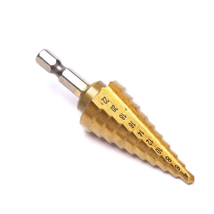 4-22MM HSS Hex Titanium Cone Drill Bit Hole Cutter For Steel Drilling ...