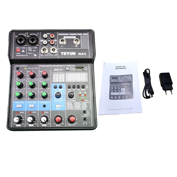 Small Mixer Console Mixing NA4 Sound Console Computer Input 48V Power ...