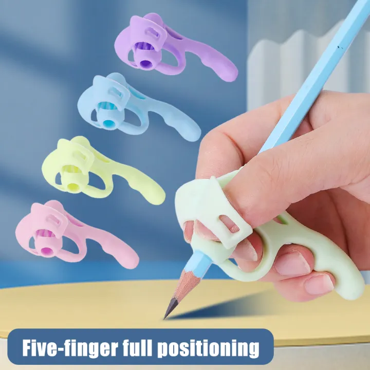 1/5/10pcs 5 Fingers Silicone Pencil Pen Holder Children Writing ...