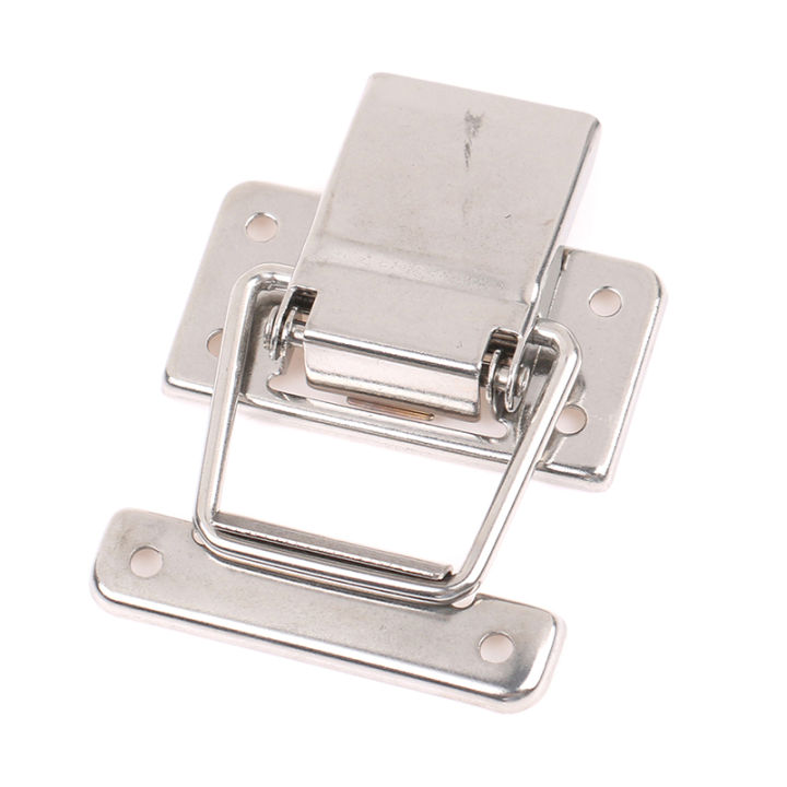 Stainless Steel Latch Hasp Lock For Cabinet Case Spring Loaded Latch ...