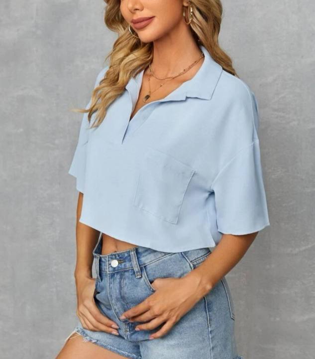 Drop Shoulder Patch Pocket Top | Daraz.lk