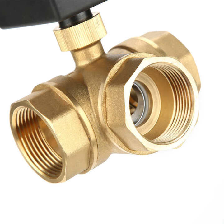 1pc DN32 G1-1/4 Brass 3 Way Electrical Ball Valve for Air Conditioner ...