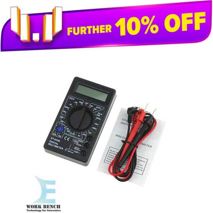 DT830B AC/DC LCD Digital Multimeter 750/1000V Voltmeter Ammeter Ohm ...