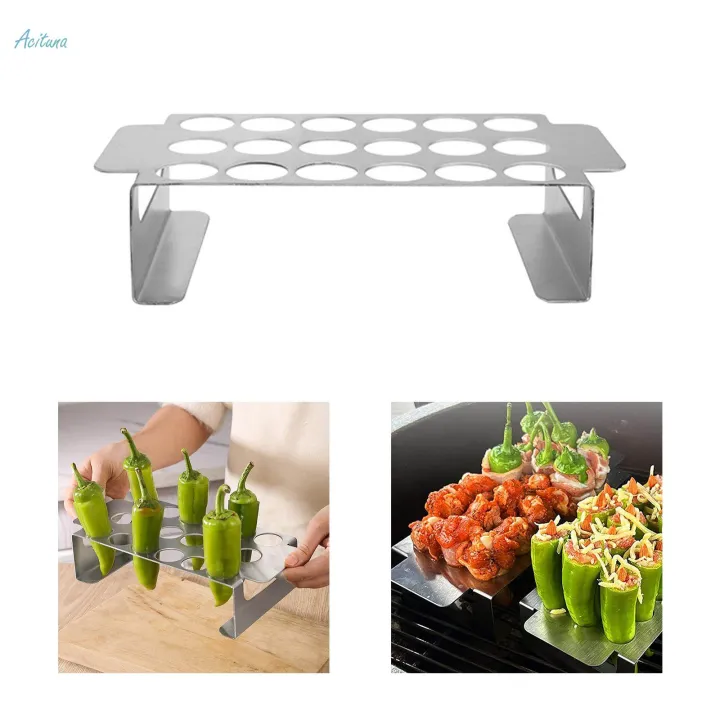 18 Hole Chili Grill Rack Multifunction Roasting Rack Jalapeno Grill ...