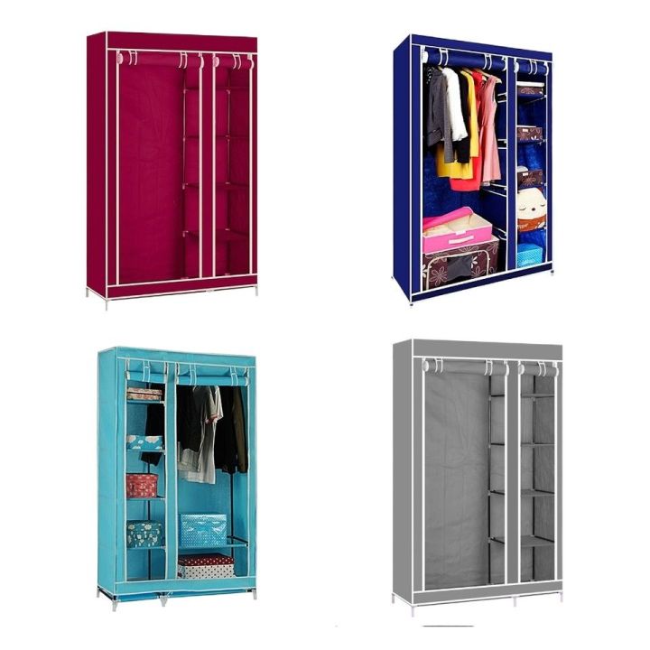 2 Door Storage Wardrobe Foldable and Movable Cloth/Fabric Wardrobe with ...
