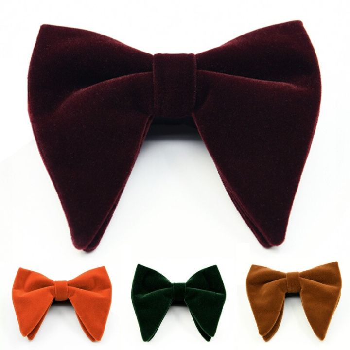 New Fashion Velvet Big Bowties for Women Mens Groom Wedding Bow Tie ...