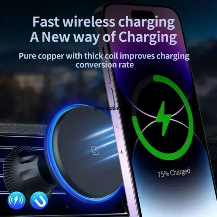 Phone Holder Stand 13 14 for iPh Car Wireless Charging 30W Magnetizer ...